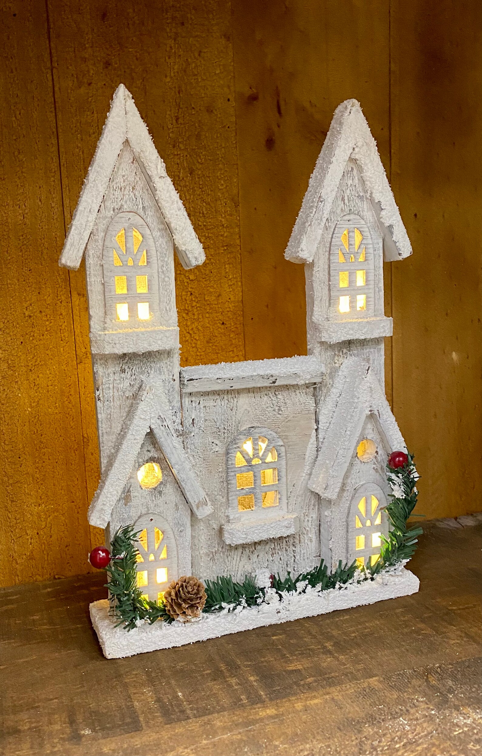 Slim Lighted Wooden Church - Etsy