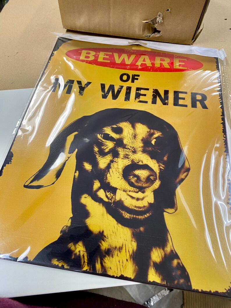 Beware of My Wiener Sign - Etsy