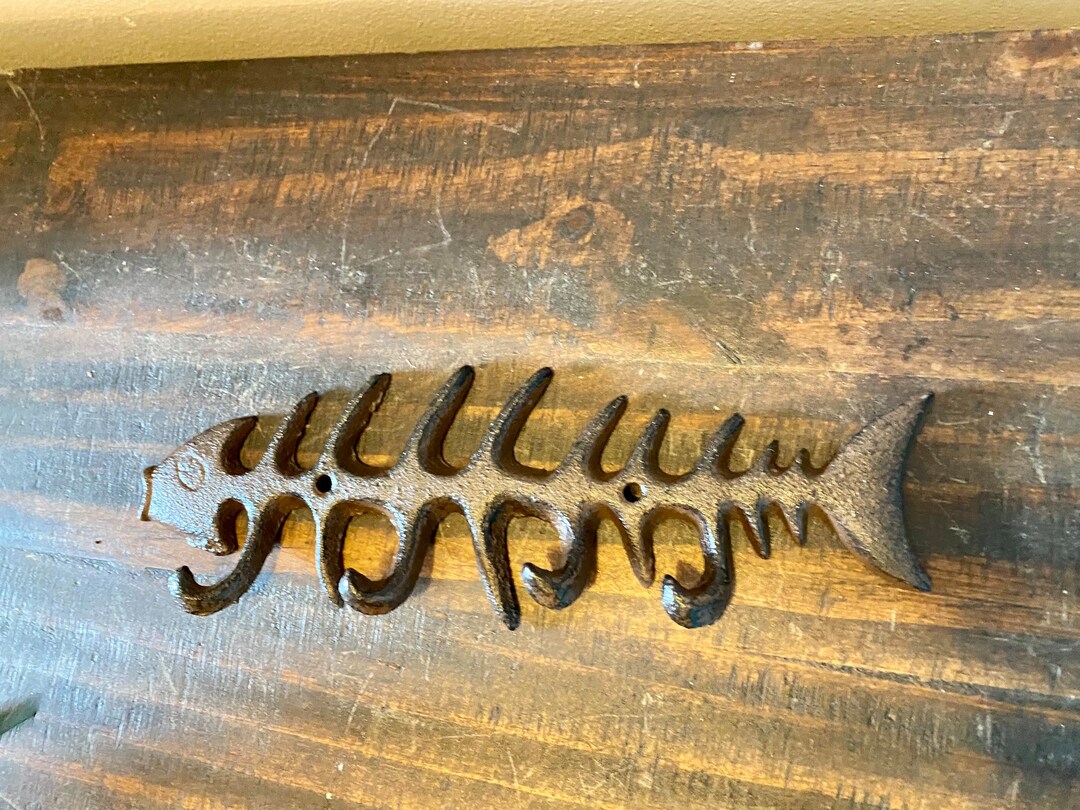 Medium Fish Bone Key Hook Cast Iron - Etsy