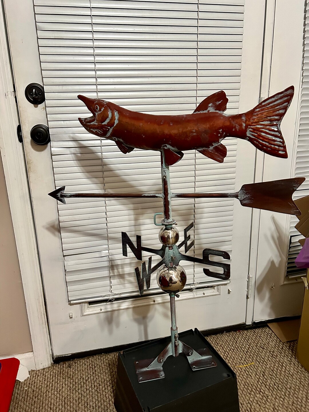 2D Trout Weathervane Faux Copper Patina - Etsy