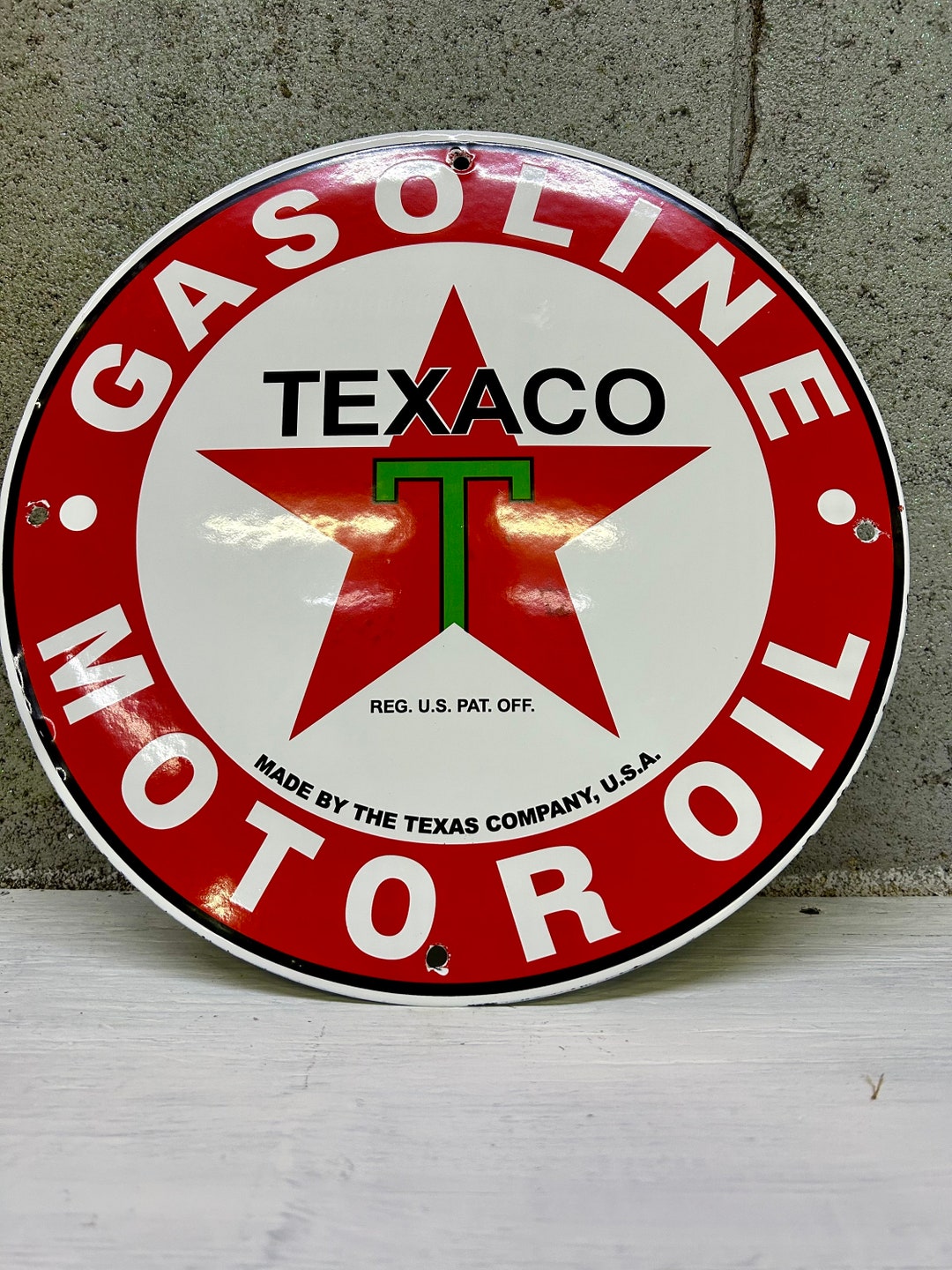 Texaco Round Sign Porcelain Coated - Etsy
