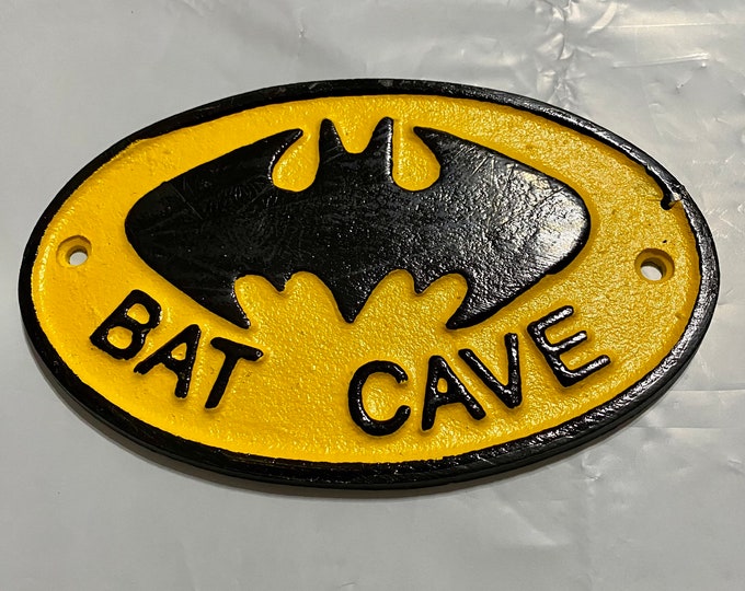 Bat Cave Cast Iron Sign - Etsy