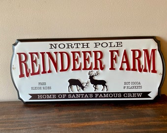Reindeer Farm Sign - Etsy