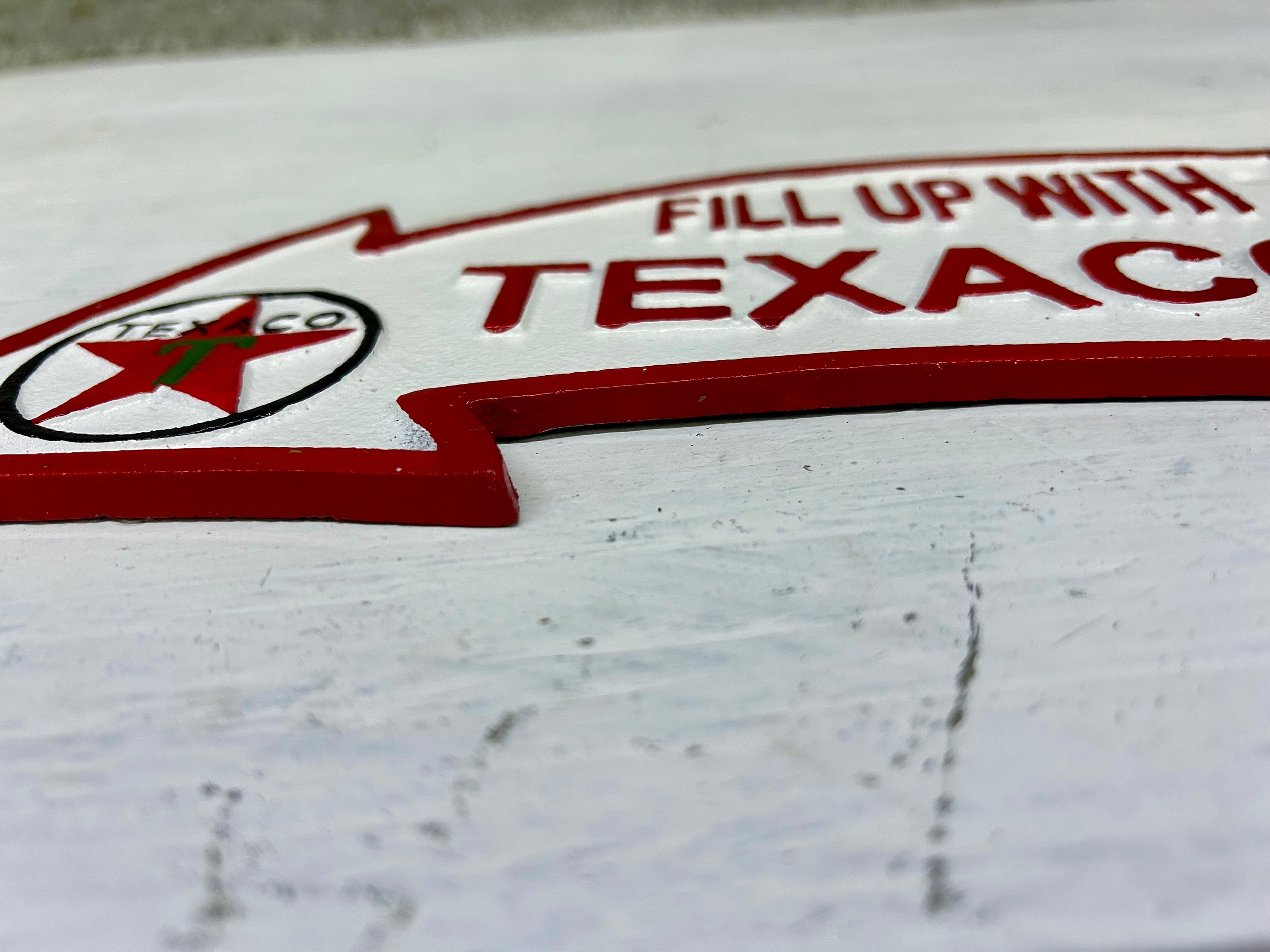 Fill up With Texaco Arrow Cast Iron Sign - Etsy