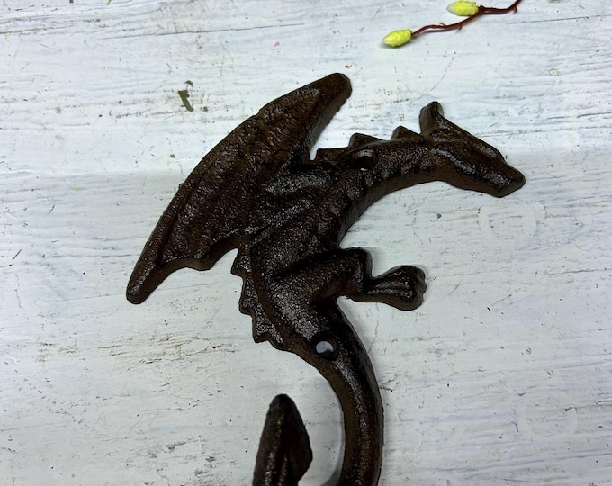 Draco Dragon Wall Hook Cast Iron - Etsy