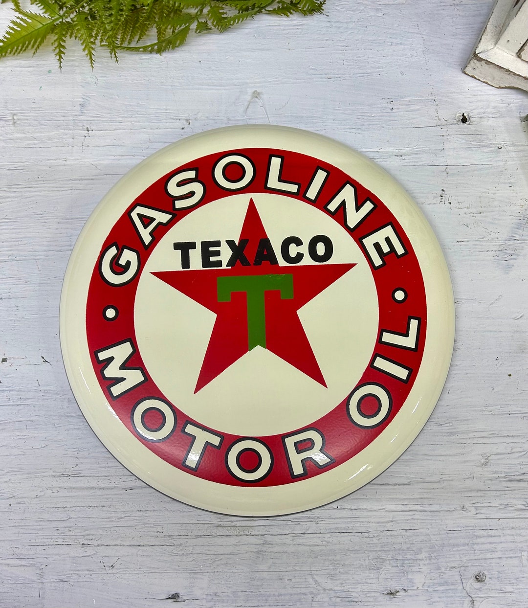 12 Inch Round Retro Texaco Button Sign - Etsy