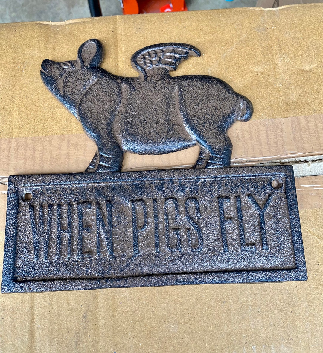 When Pigs Fly Sign Cast Iron - Etsy