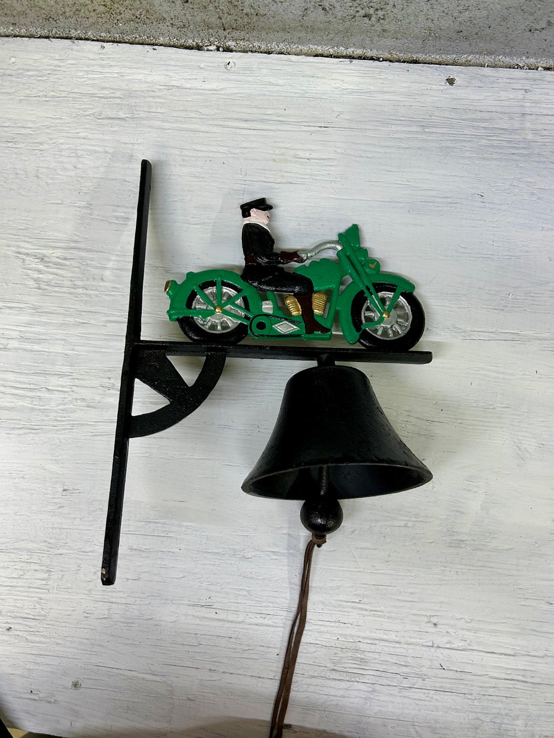 Motorcycle Bell Cast Iron. Red or Green - Etsy