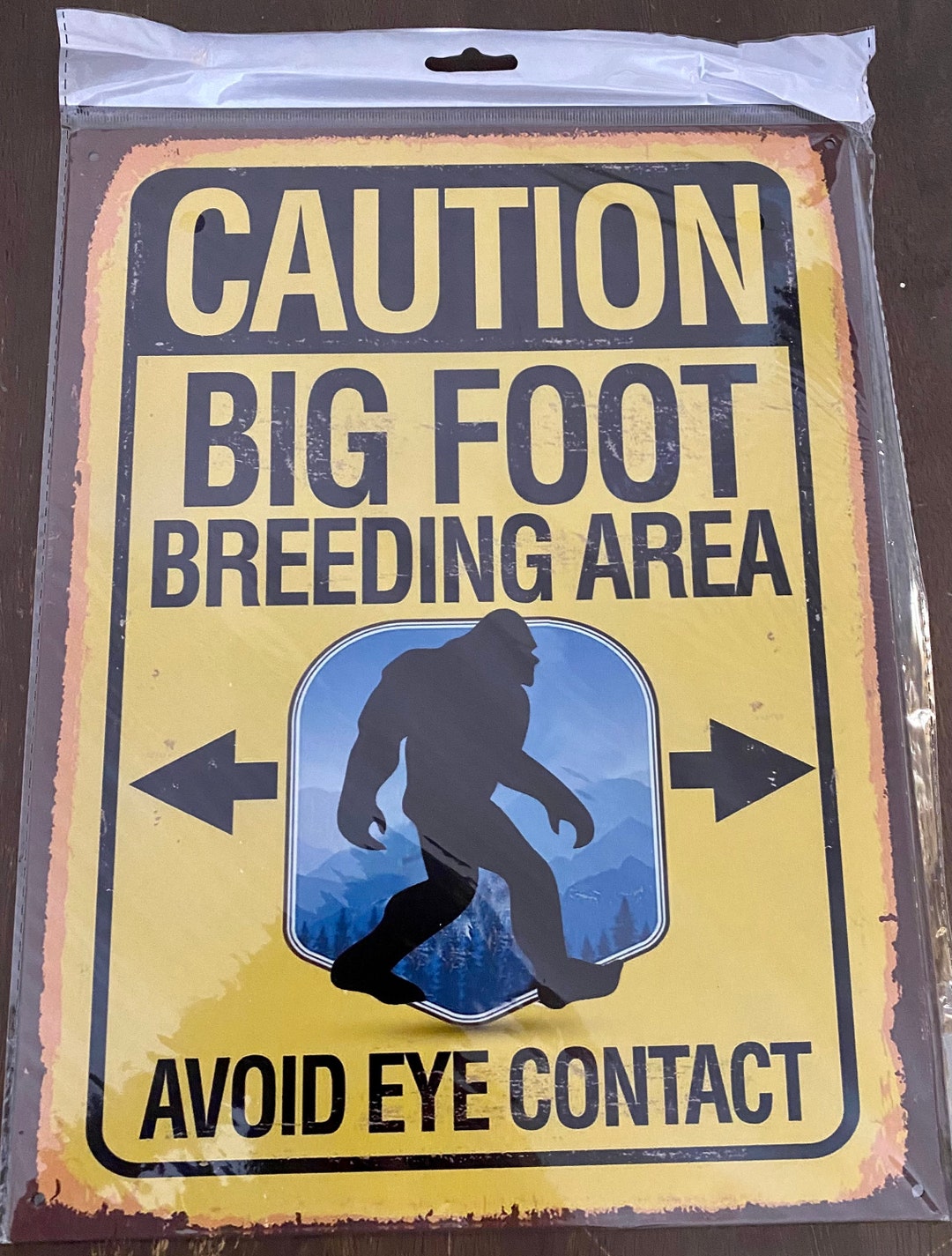 Caution Bigfoot Breeding Area - Don’t Make Eye Contact Tin Sign - Etsy