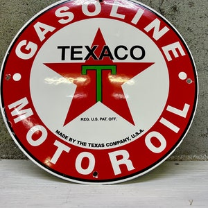 Texaco Round Sign Porcelain Coated - Etsy