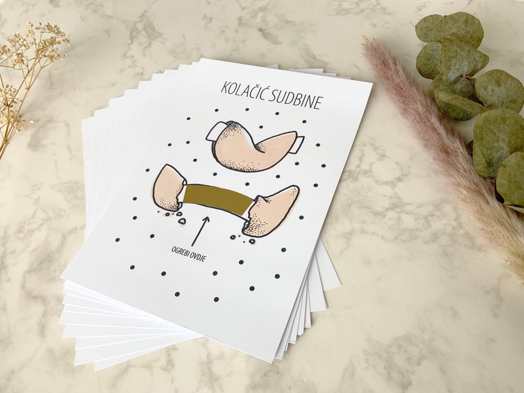Croatian Set of 5 & 10 Fortune Cookie Scratch Cards Pregnancy, Baby ...