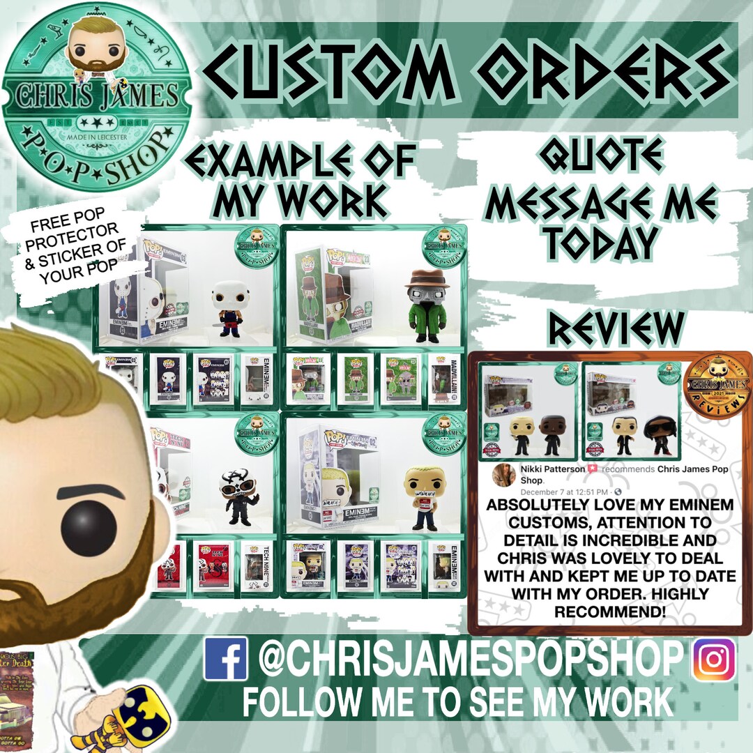 Custom Order Funko Pop Figure Hand-painted Chris James - Etsy