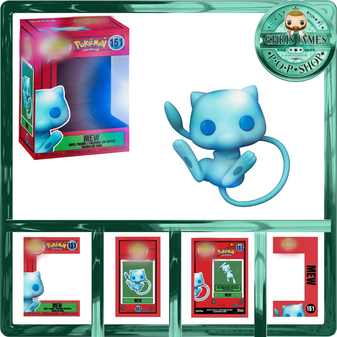 Shiny Mew Shiny Metallic Box Pop Figure Hand-painted Chris James Pop ...