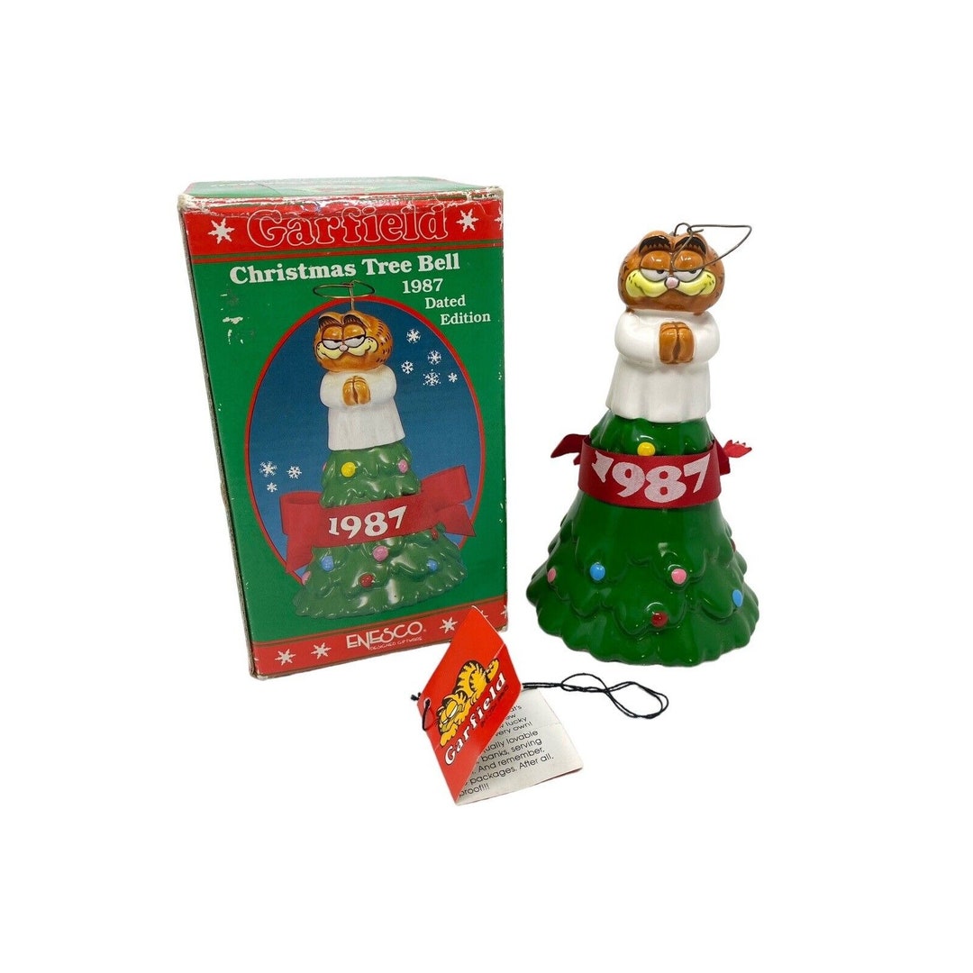 Vintage Garfield Bell Ornament 1987 Enesco Christmas bell - Etsy