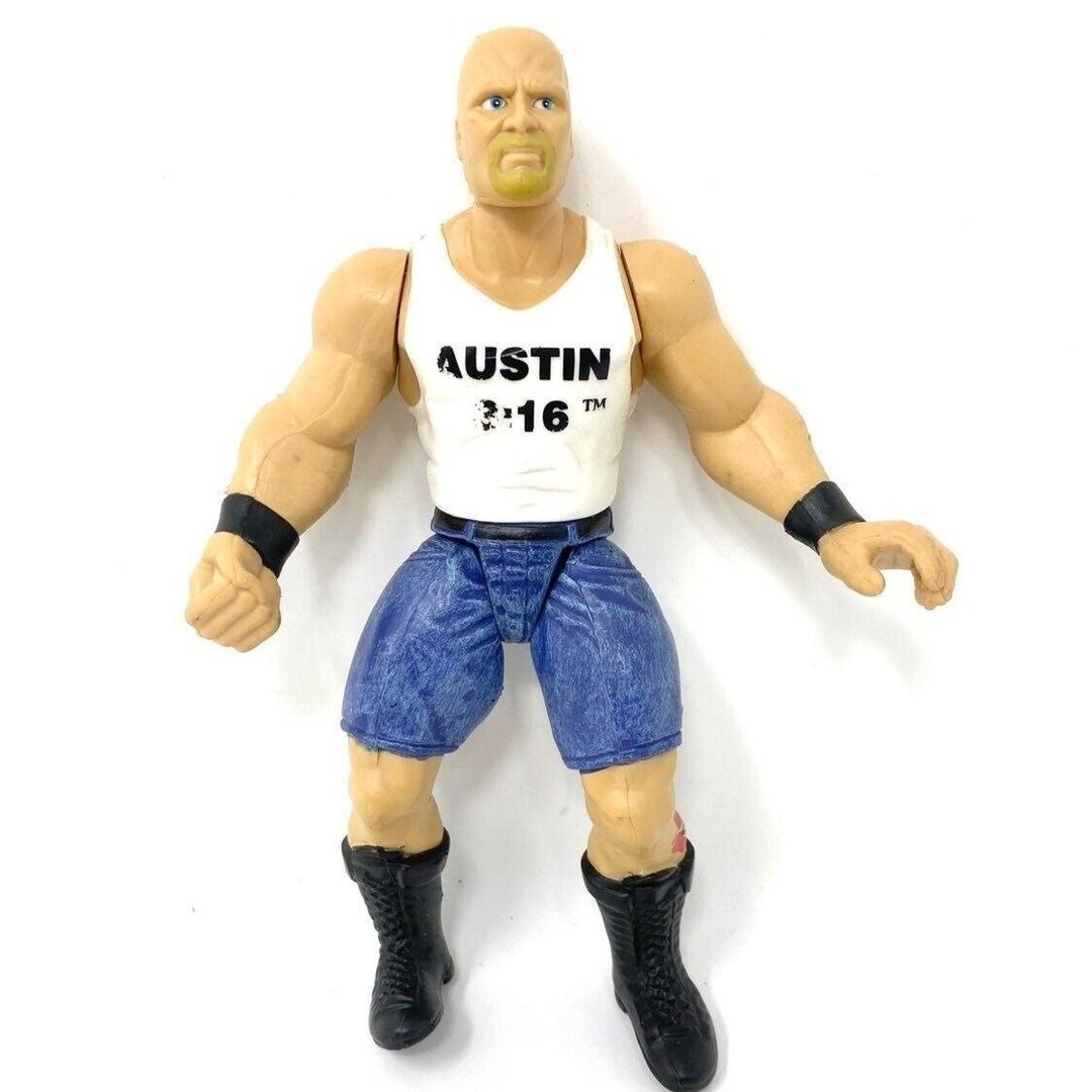 VTG 1998 Stone Cold Steve Austin Action Figure, Jakks, Titan WWE WWF ...