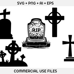 Tombstones SVG, Graveyard SVG, Halloween Graveyard, Tombstones Cut File ...