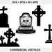 Tombstones SVG, Graveyard SVG, Halloween Graveyard, Tombstones Cut File ...