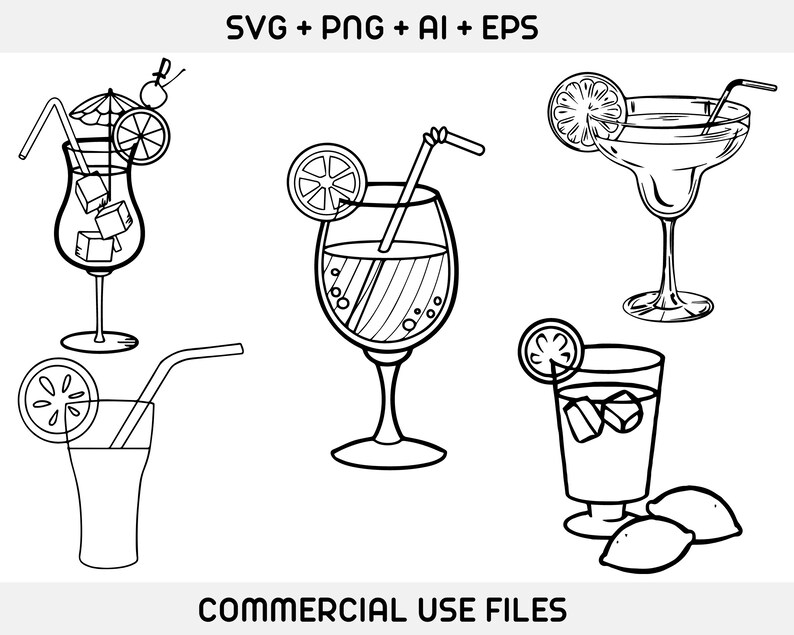 Cocktails SVG Cocktail Party SVG Cocktail Clipart Cocktail - Etsy
