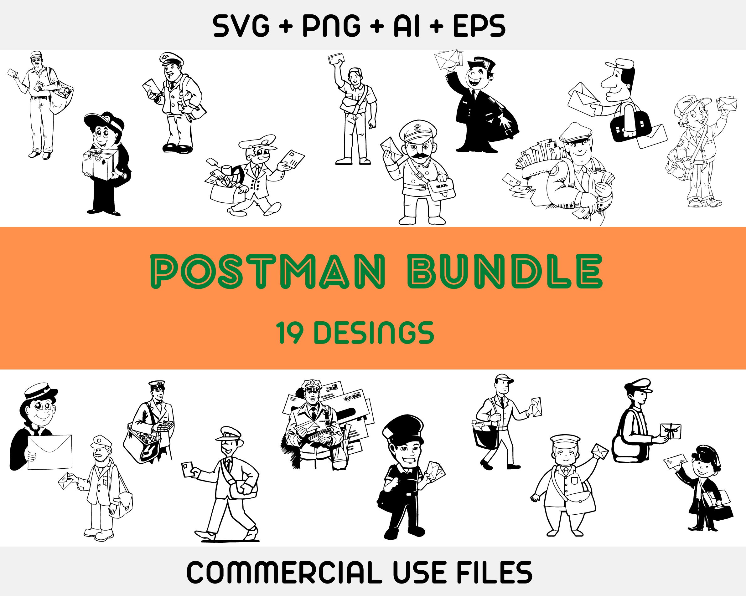 Postman Clipart Black And White Bear
