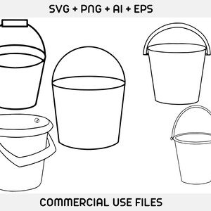 Bucket Svg Bundle, Bucket Svg, Bucket Silhouette, Water Bucket Svg ...