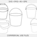 Bucket Svg Bundle, Bucket Svg, Bucket Silhouette, Water Bucket Svg ...