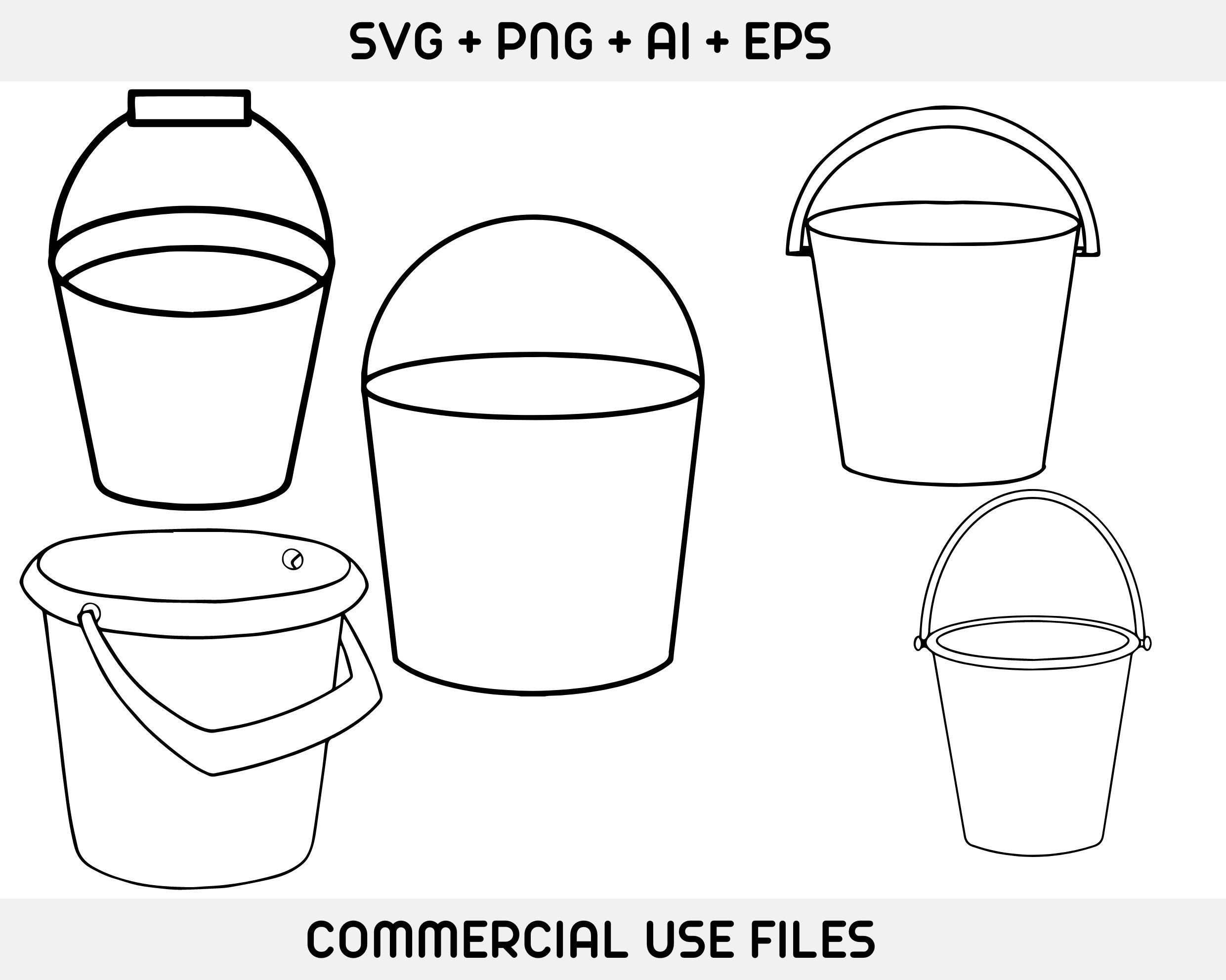 Bucket Svg Bundle Bucket Svg Bucket Silhouette Water Bucket - Etsy ...