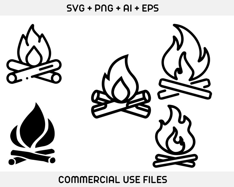 Campfire Svg Bonfire SVG Camping Svg Campfire Clipart Fire - Etsy