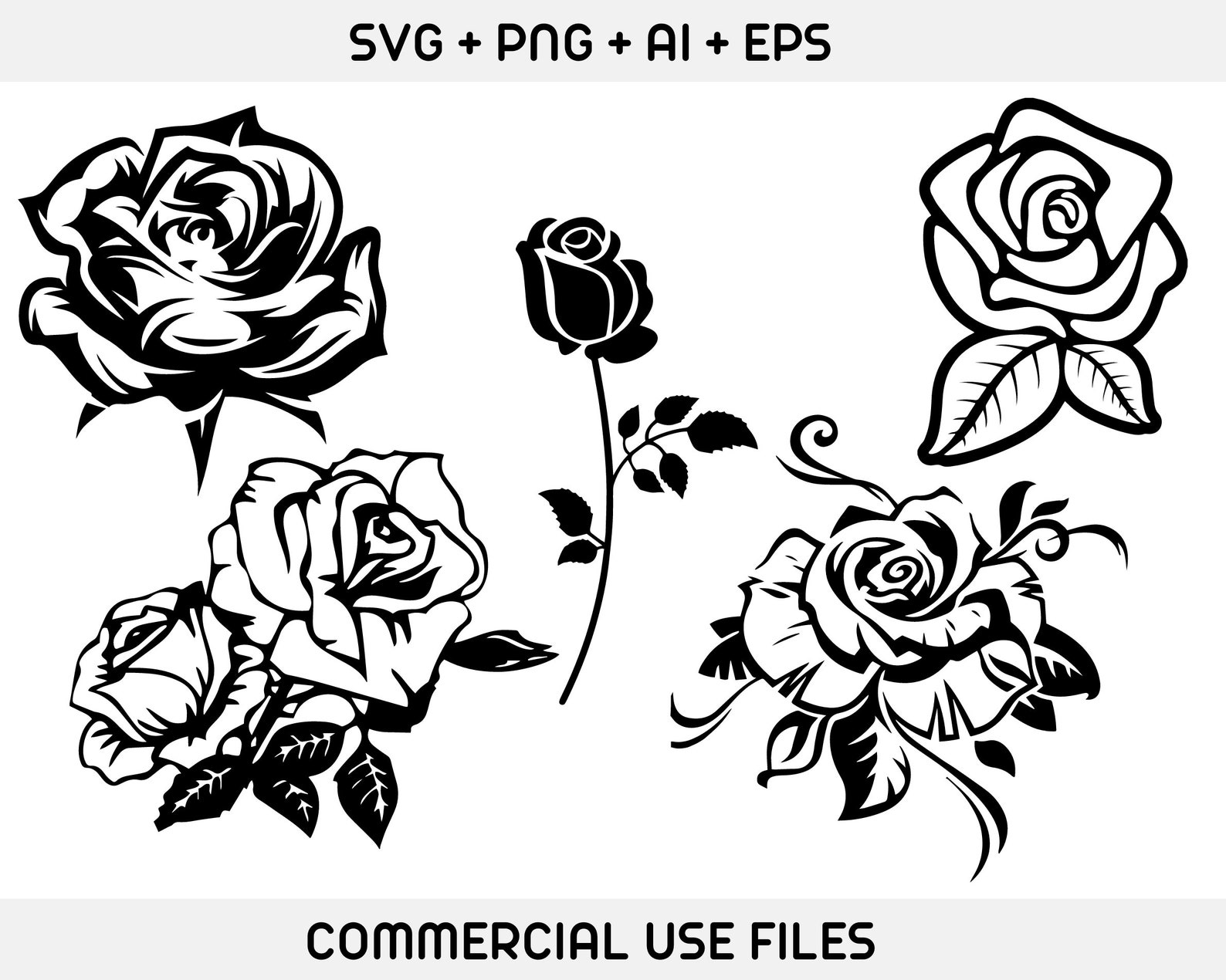 ROSE SVG Bundle ROSES Svg Bundle Rose Clipart Bundle Rose - Etsy
