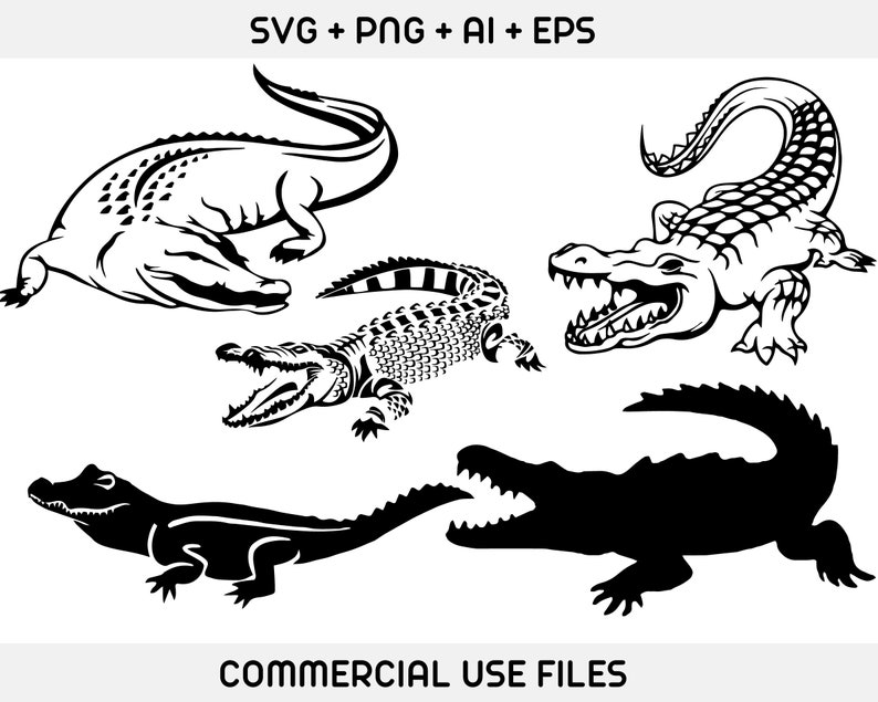 Alligator SVG, Alligator Head SVG ,alligator Clip Art Svg, Alligator ...