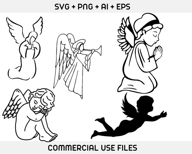 Angels Bundle Svg Christmas Angels Svg Christmas Decoration - Etsy