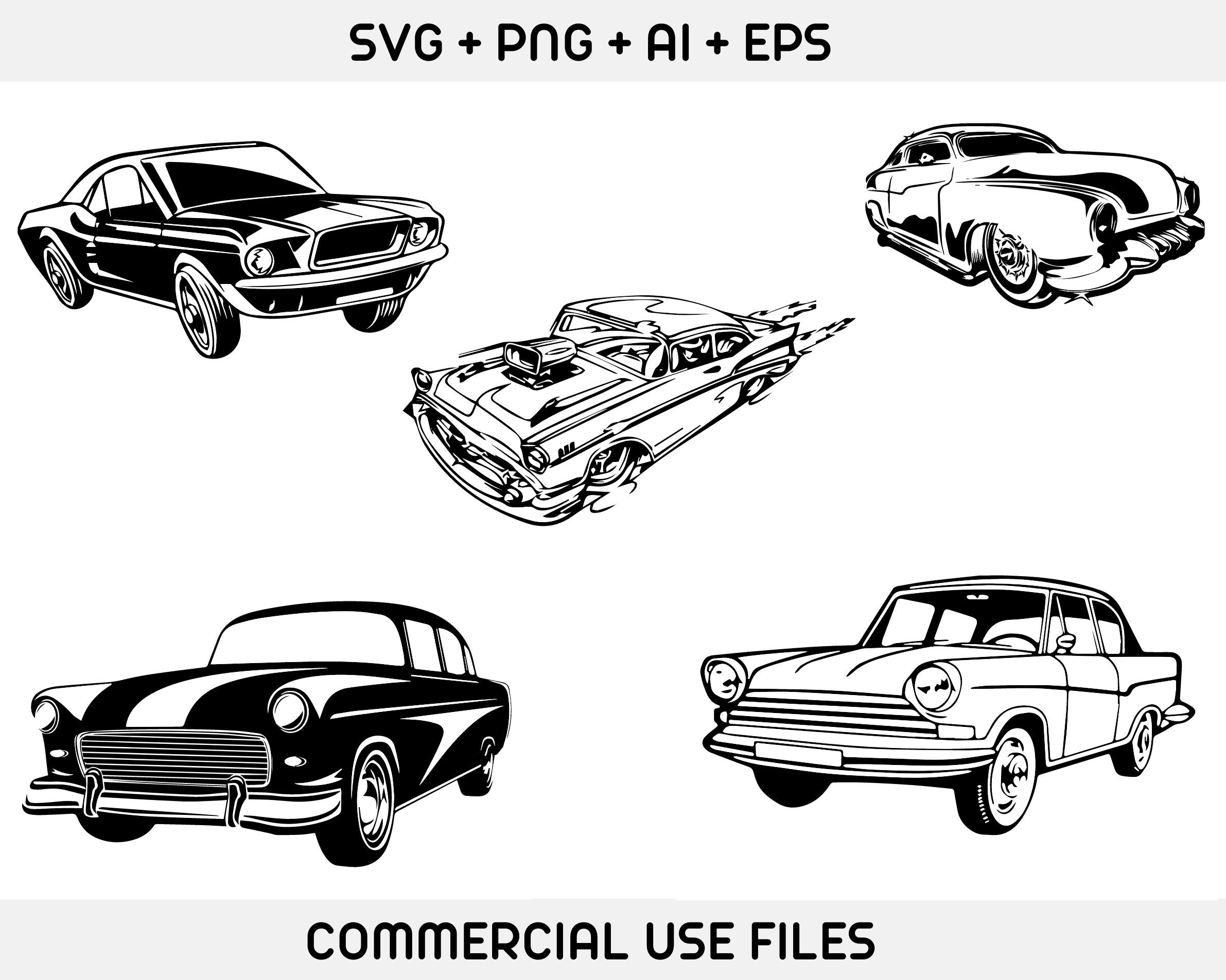 Retro Cars SVG Bundle Retro Car Silhouette Svg Classic Car - Etsy