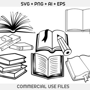 Book SVG, Open Book SVG , Library SVG , School Svg , Monogram , Clipart ...
