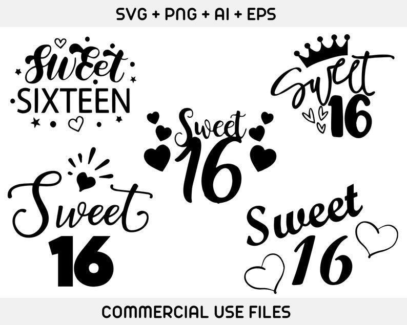 Sweet Sixteen Svg, 16th Birthday Svg, Birthday Queen Svg, 16 Birthday ...