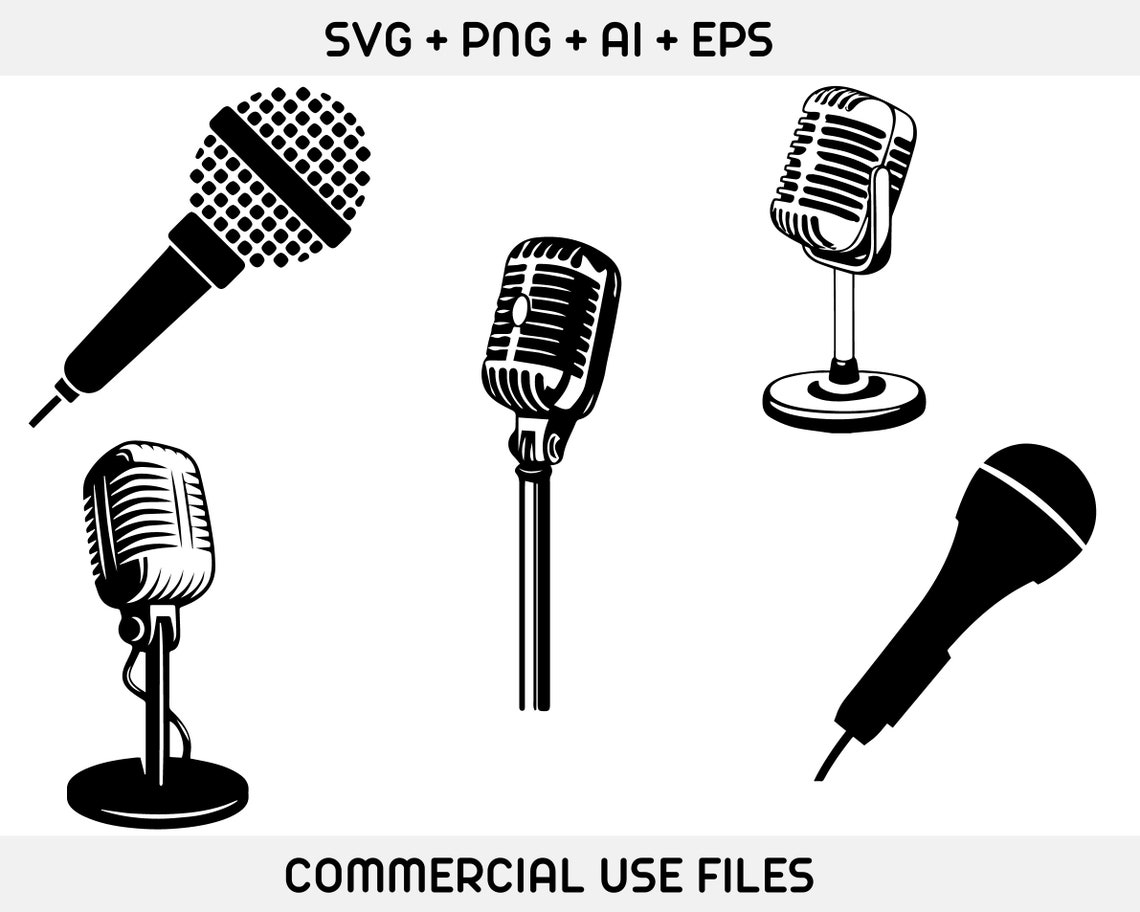 Microphone Svg ,mic Svg ,retro Microphone Svg, Microphone Clipart ...