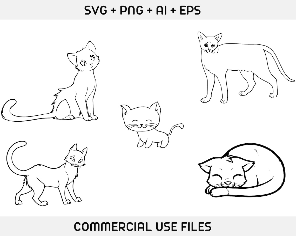 CATS Bundle SVG CATS Svg Cut Files for Cricut Cats Clipart - Etsy