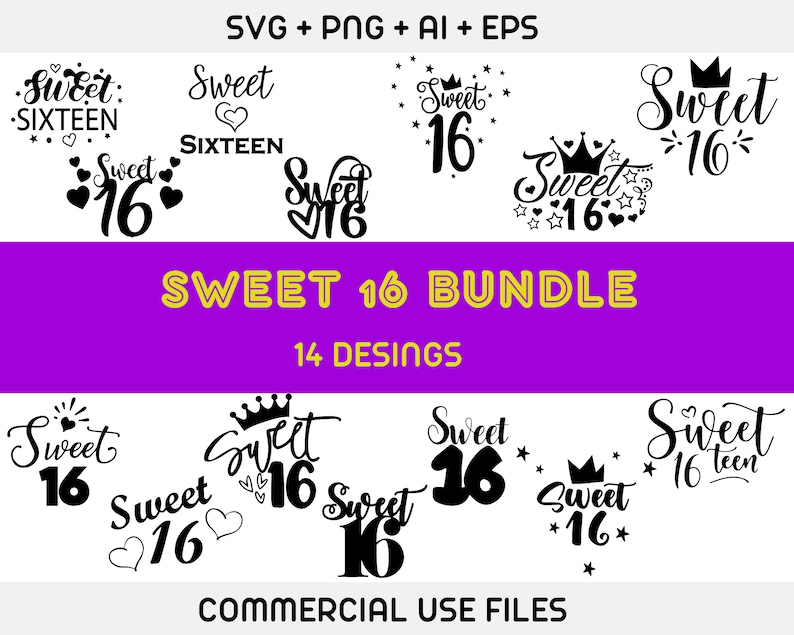 Sweet Sixteen Svg, 16th Birthday Svg, Birthday Queen Svg, 16 Birthday ...