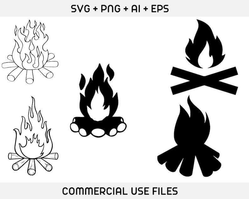 Campfire Svg Bonfire SVG Camping Svg Campfire Clipart Fire - Etsy