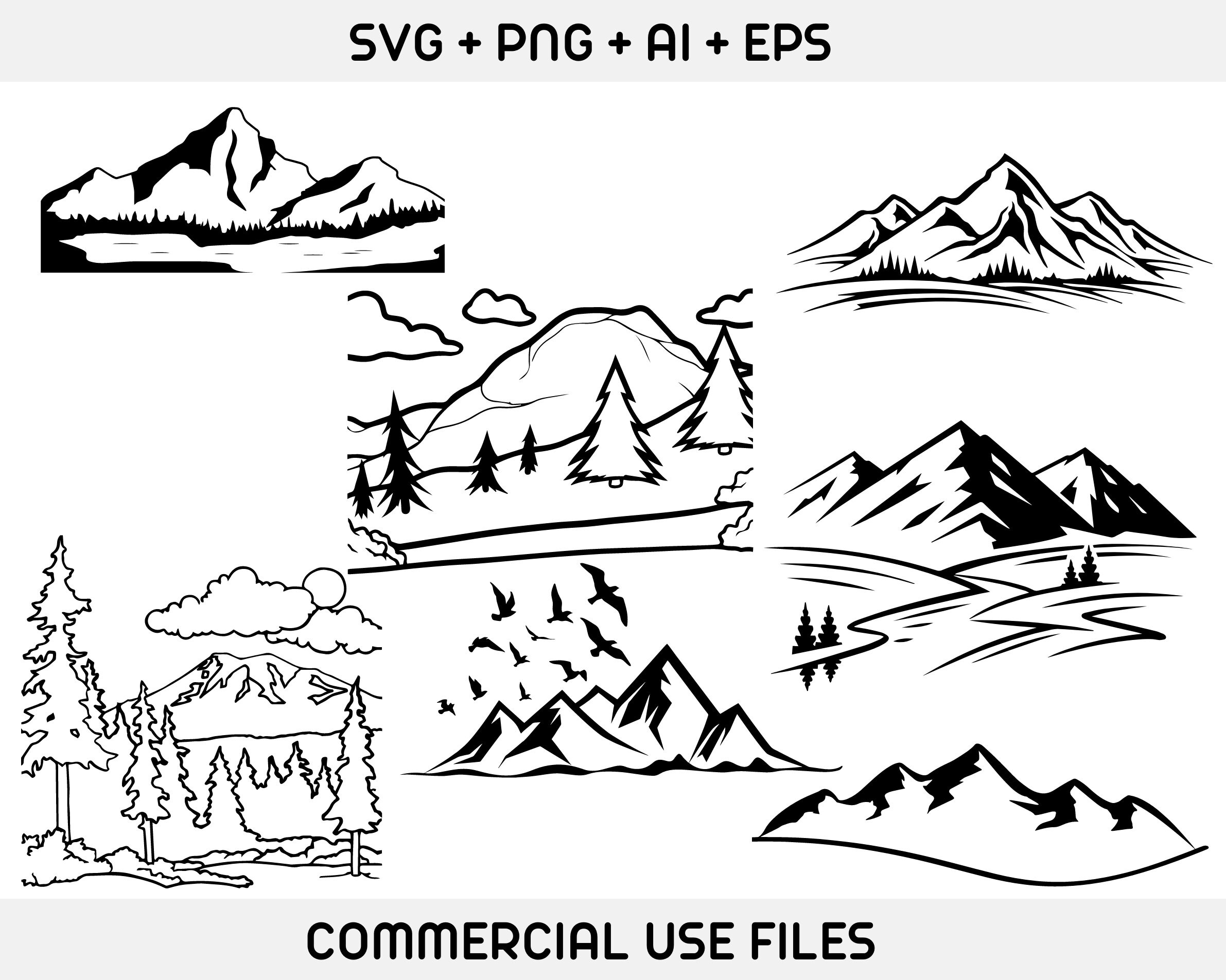 MOUNTAIN SVG Bundle MOUNTAIN Clipart Mountain Svg Cut Files - Etsy