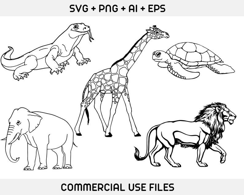 African Animal SVG, African Animal Silhouette, Animal Bundle SVG ...