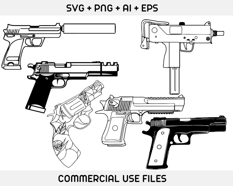 Guns SVG Military Weapon Svg Pistol Svg Weapon Svg - Etsy