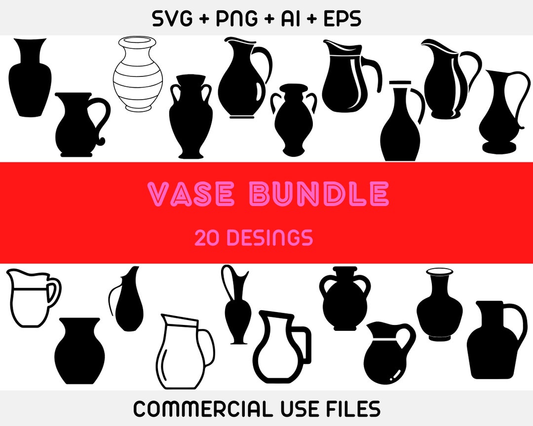 Vase Svg Vase Svg Bundle Flowers Decor Vase Outline Vase - Etsy