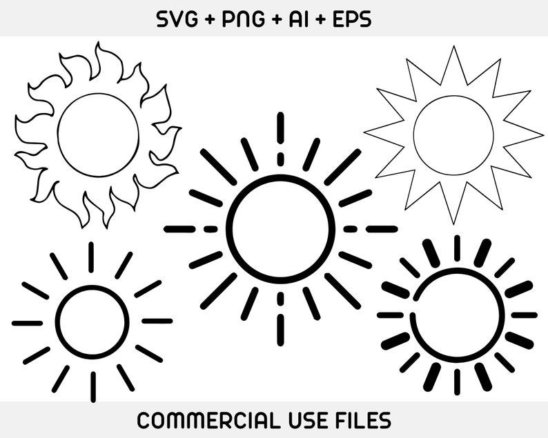 Sun SVG, Sun Clipart, Sunshine SVG, Cute Sun SVG, Cut Files, Cricut,sun ...