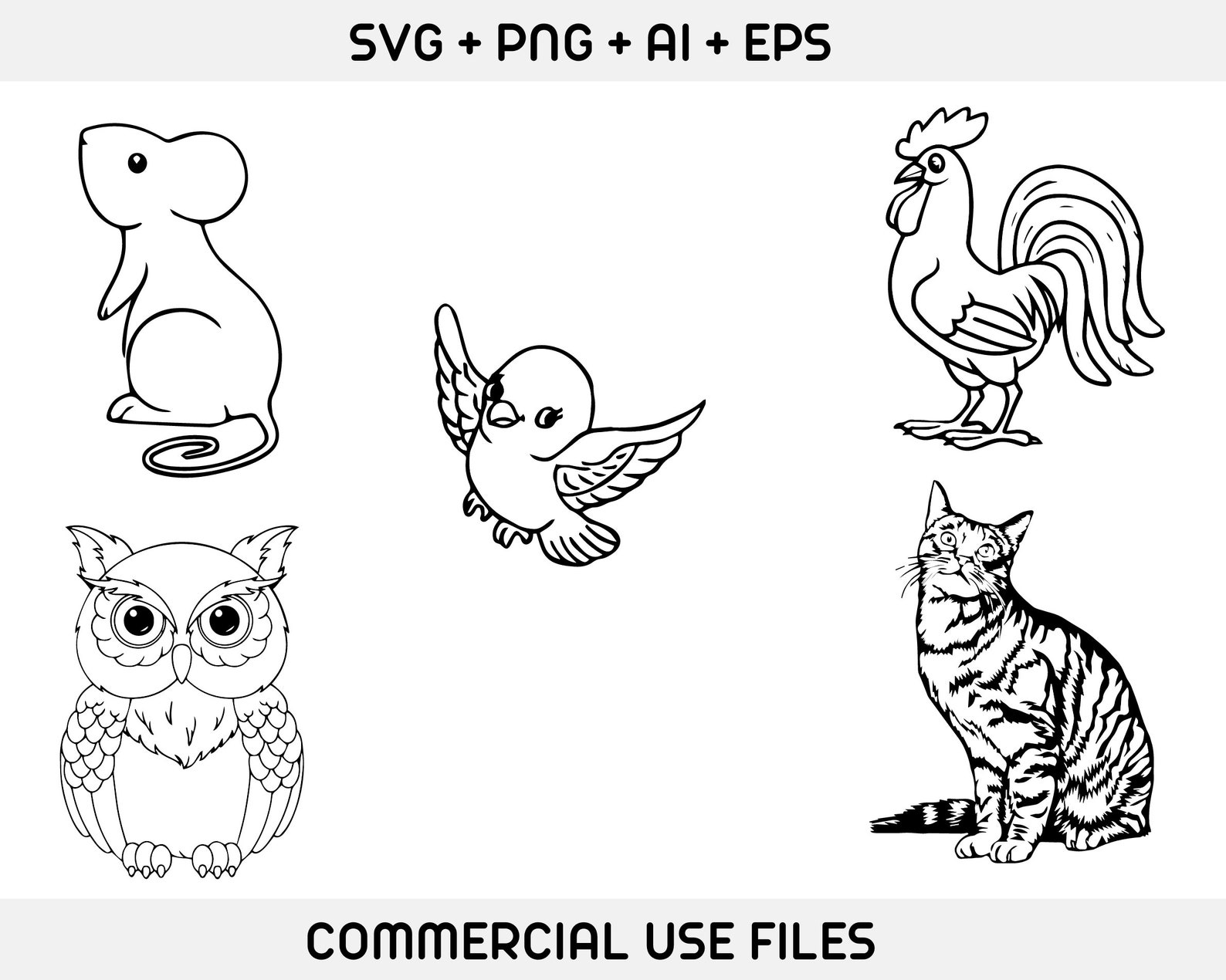 Animal Bundle Svg Doodle Svg Doodle Shapes Svg Cute Animal - Etsy