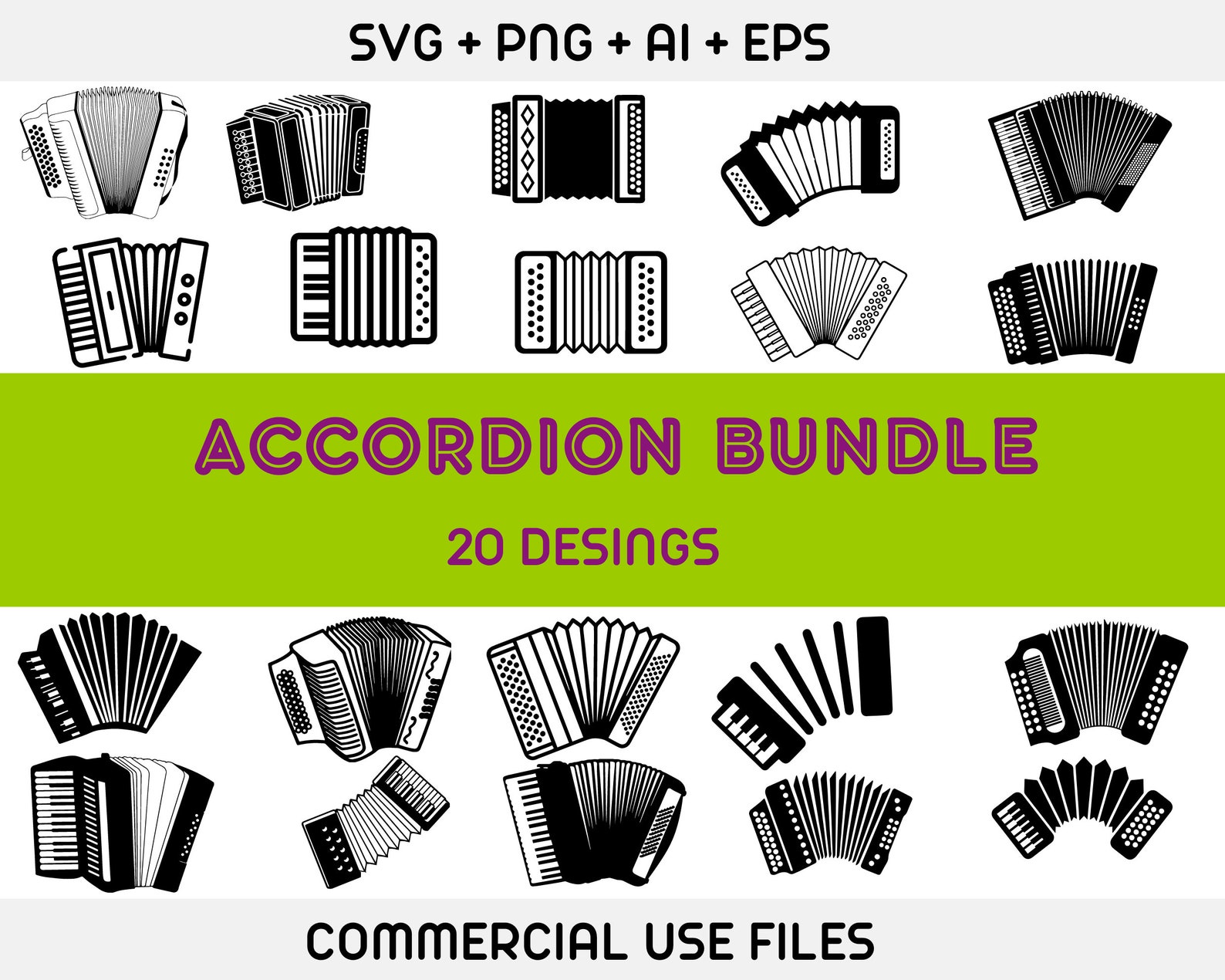 Accordion SVG Accordion Cut File Accordion PNG Accordion - Etsy