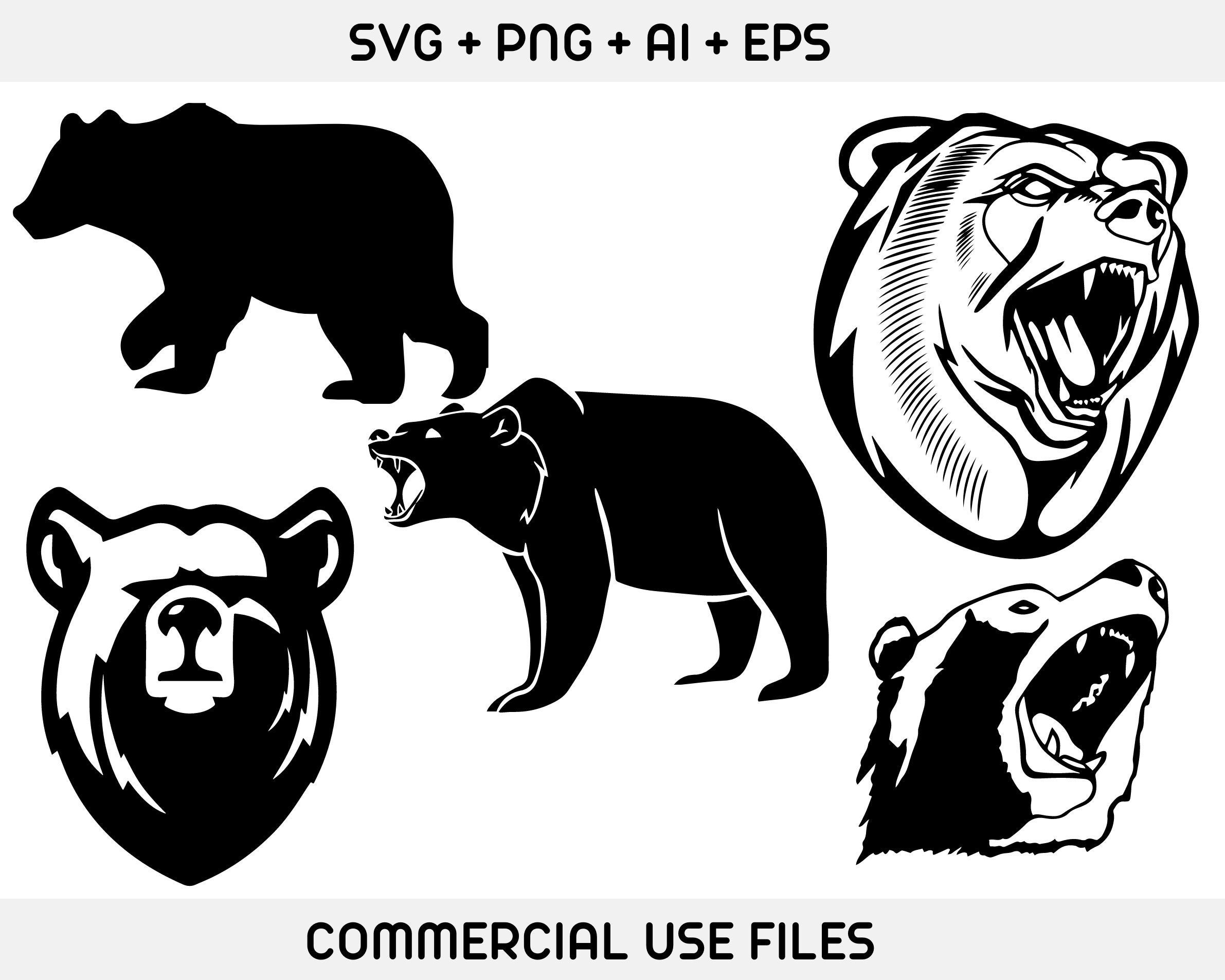 Grizzly Bear SVG Files Cricut Bear Clipart Grizzly Bear SVG - Etsy Canada