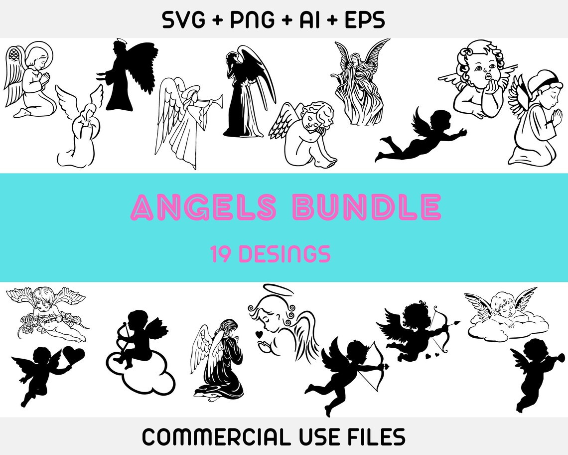 Angels Bundle Svg Christmas Angels Svg Christmas Decoration - Etsy