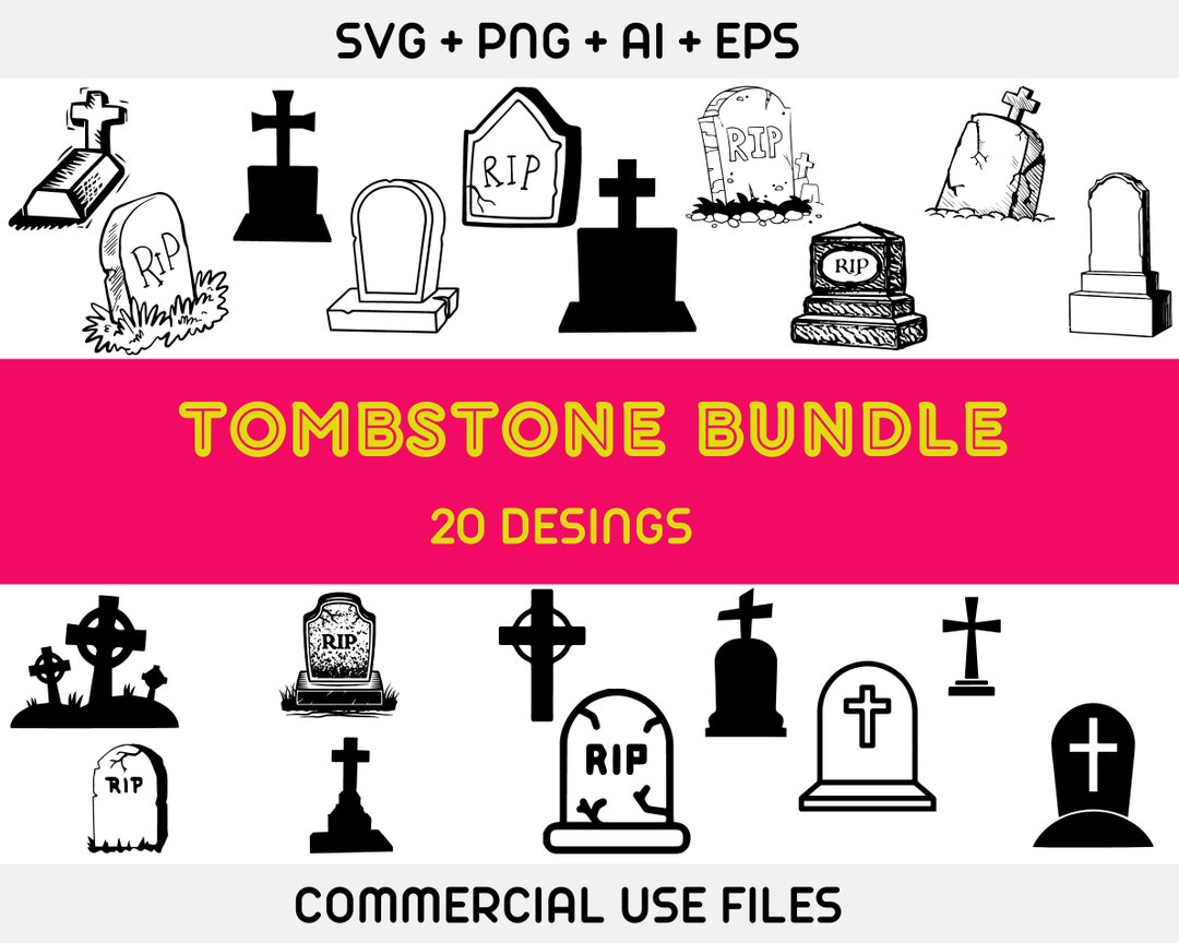 Tombstones SVG, Graveyard SVG, Halloween Graveyard, Tombstones Cut File ...