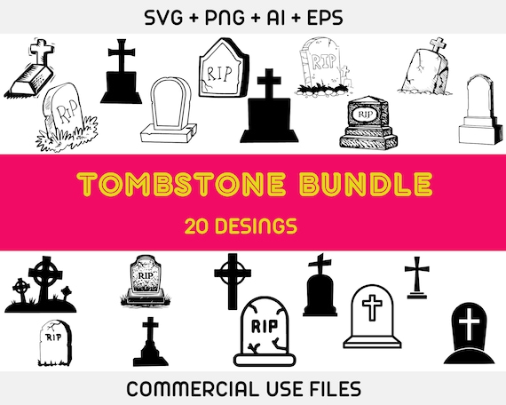 Tombstones SVG Graveyard SVG Halloween Graveyard Tombstones - Etsy