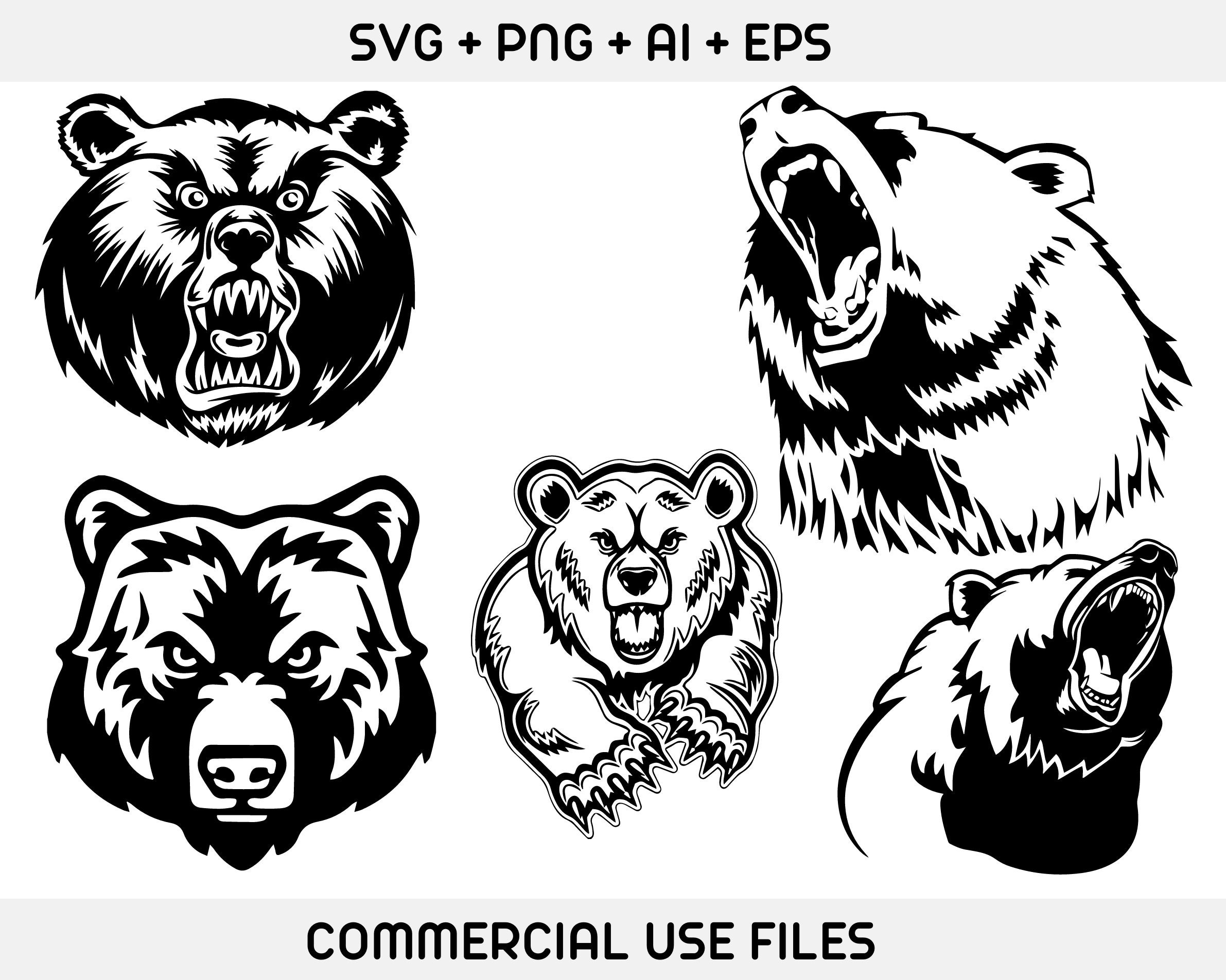 Grizzly Bear SVG Files Cricut Bear Clipart Grizzly Bear SVG - Etsy Canada