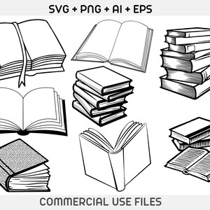 Book SVG, Open Book SVG , Library SVG , School Svg , Monogram , Clipart ...